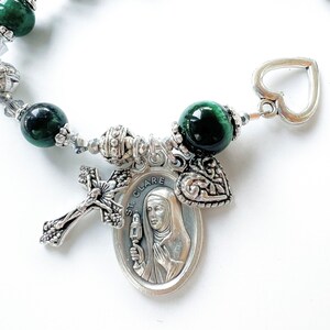 Beautiful Saint Clare of Assisi Rosary Bracelet, Catholic Jewelry ...