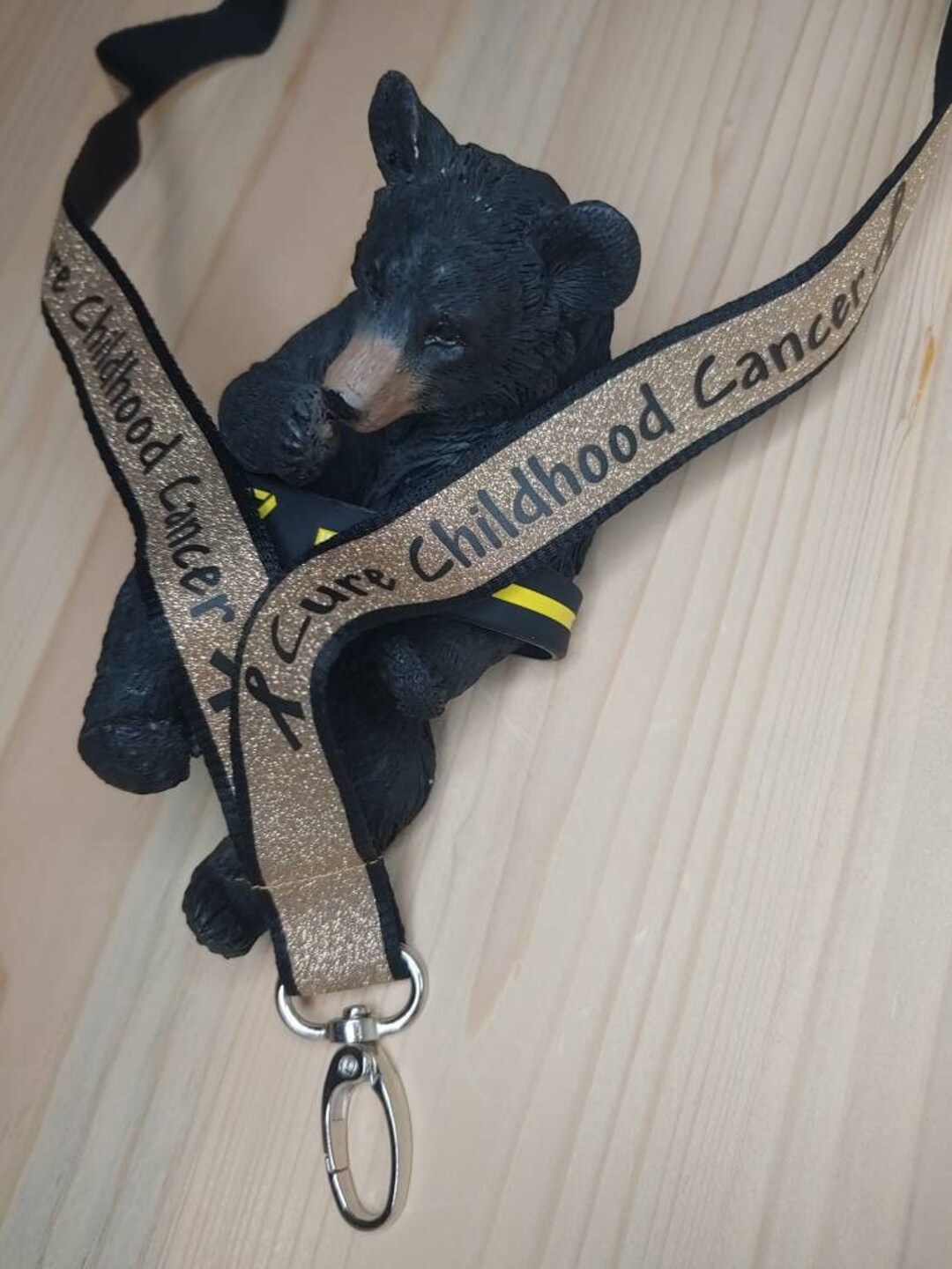 Cure Childhood Cancer Lanyard. CCAM Go Gold Lanyard. Gold Cancer Ribbon ...