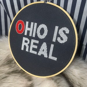 Ohio is Real Hell is Real Sign Parody Cross Stitch - Etsy