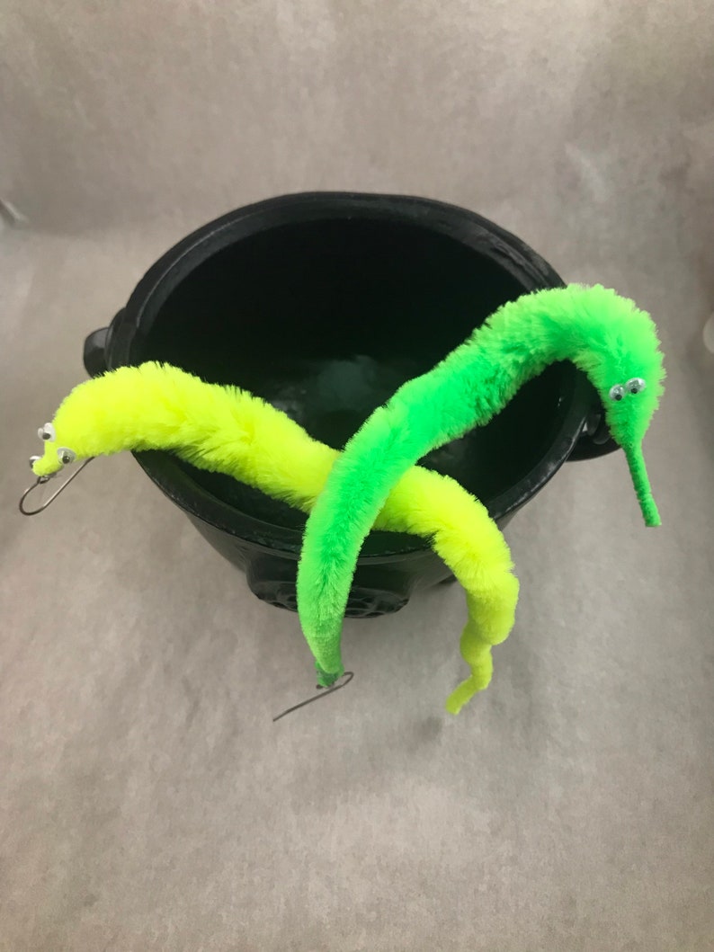 Worm on a String Fuzzy Worm Themed Dangle Earrings - Etsy