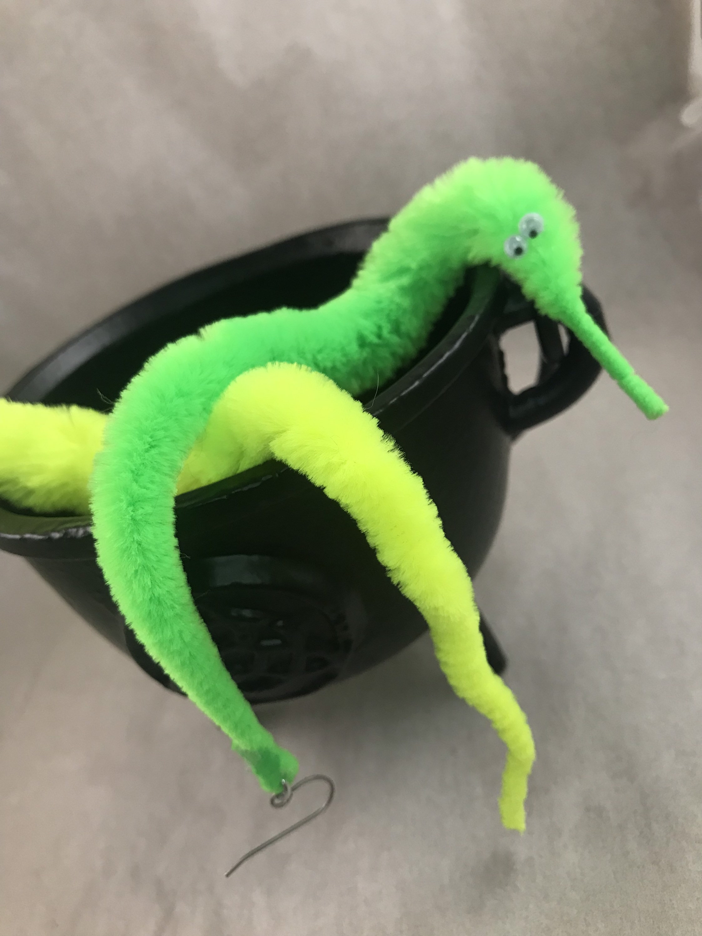 Worm on a String Fuzzy Worm Themed Dangle Earrings - Etsy