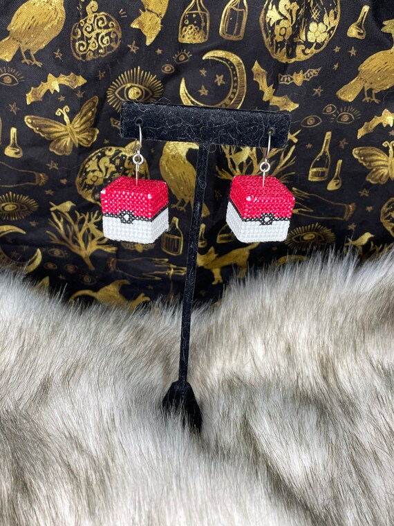 Pokemon Pokeball Inspired Cube Shapes Nerdy Video Game Dangle - Etsy