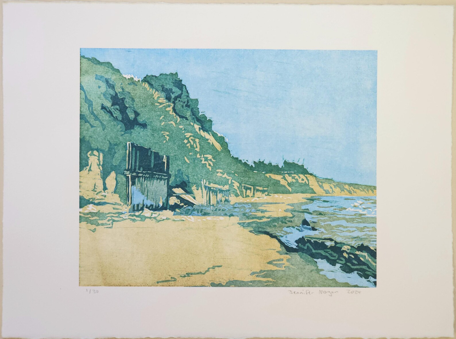 Coastal Landscape Woodcut - Etsy