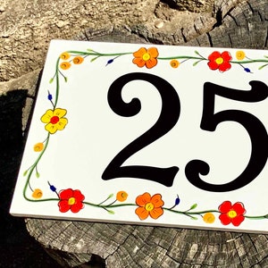 Floral House Number Sign, Large Numbers, Custom Hand Painted Address ...