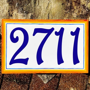 Choose Any 3 Colors Custom Hand Painted Ceramic Address Sign - Etsy