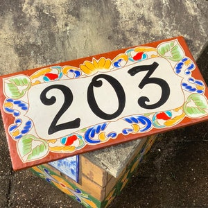 Terra Cotta House Numbers, Spanish Colorful House Number Plaque ...