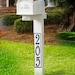 3 1/2 Inch Wide Number Sign for Post Vertical Ceramic House Numbers ...