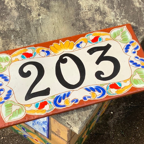 Terra Cotta House Numbers Spanish Colorful House Number - Etsy