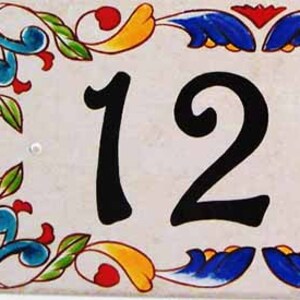 Hand Painted Victorian and Italian Style House Number Plaque | Etsy