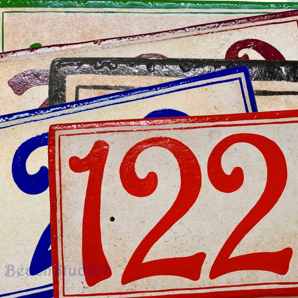 Painted House Number - Etsy
