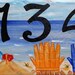Beach house numbers Tropical Nautical Ocean house Number | Etsy
