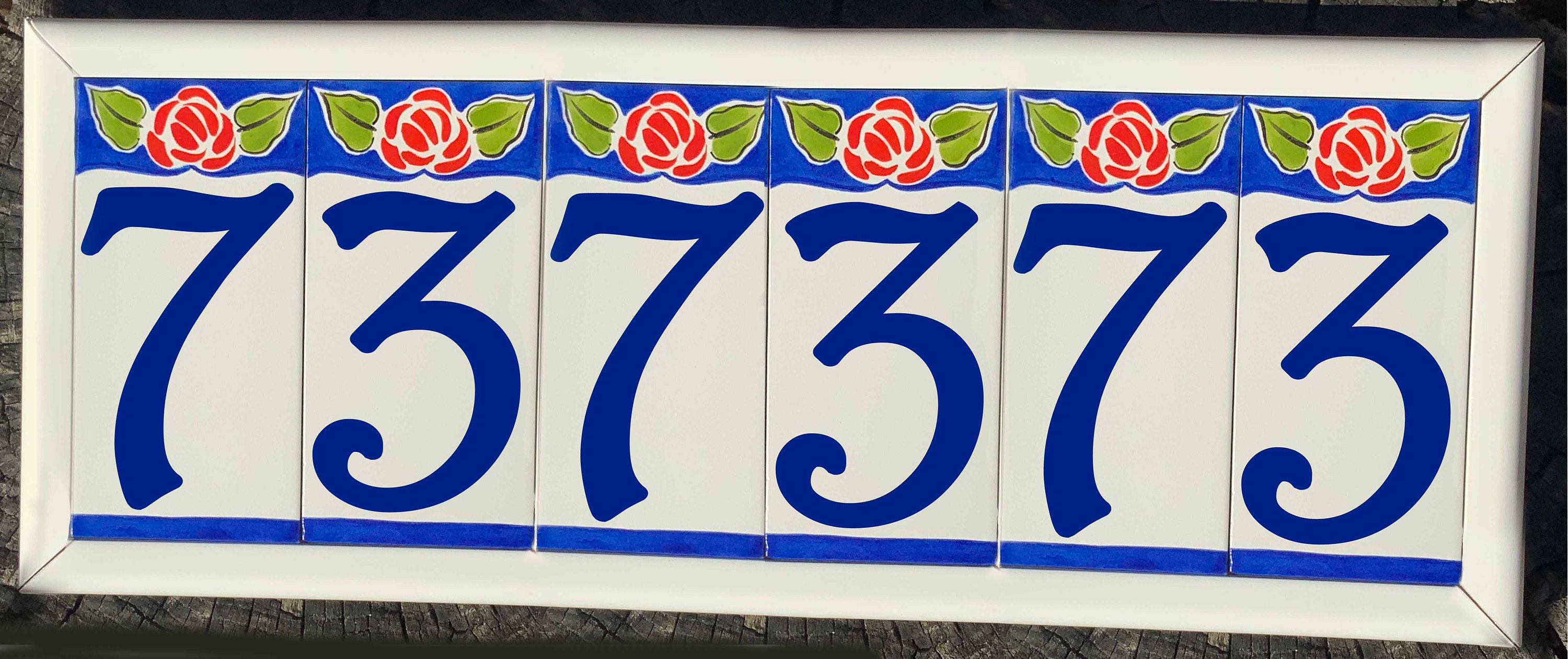 Floral House Numbers Framed Set Custom Address Italian Tiles | Etsy