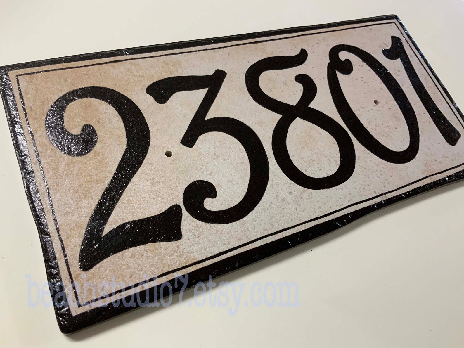 Large Rustic House Number Plaque. Porcelain Address Sign - Etsy
