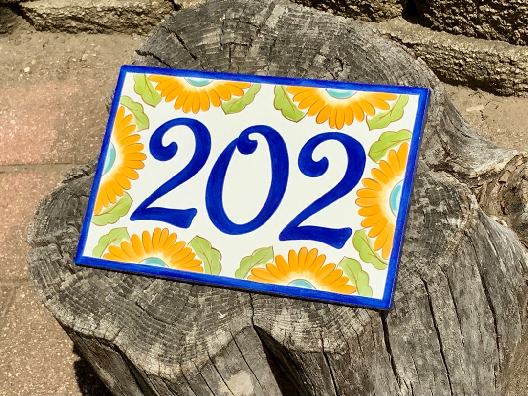 Sunflowers House Number Plaque, Choose From 3 Sizes, Floral Door Sign ...