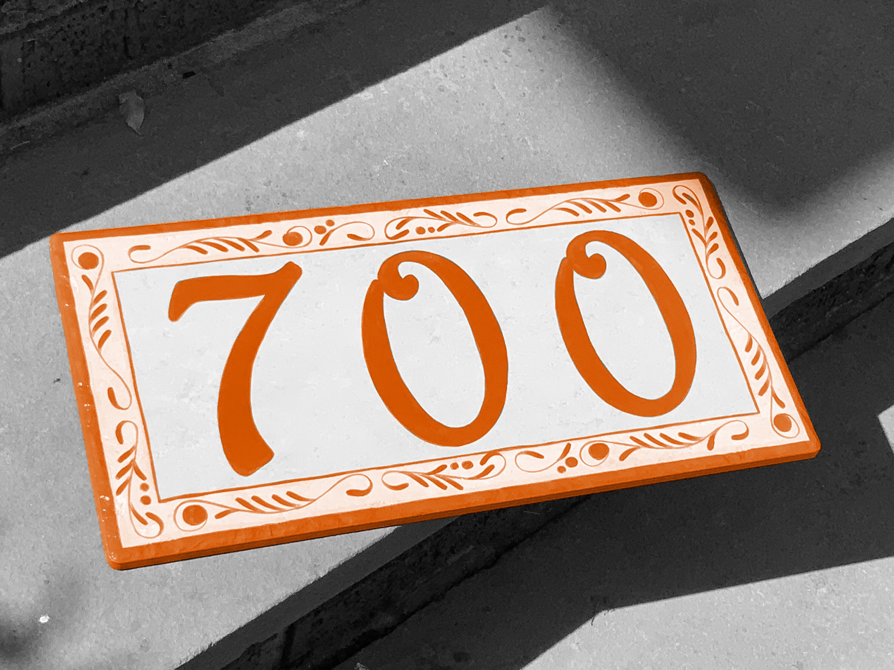 Hand Painted Ceramic House Numbers, Large 5 Inch Address Sign - Etsy