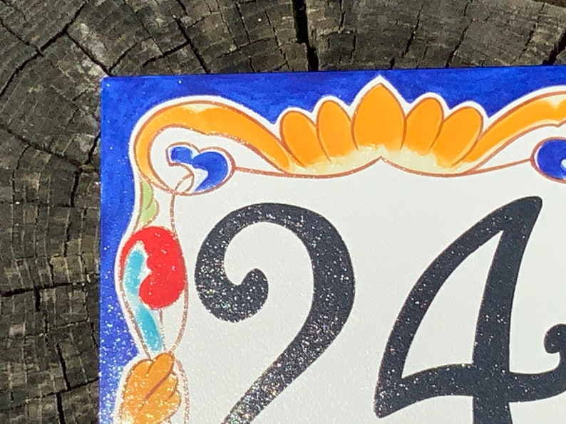 Small house number address plaque hand painted address sign | Etsy