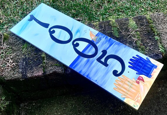 Vertical Beach Numbers Nautical Ocean House Number Plaque - Etsy