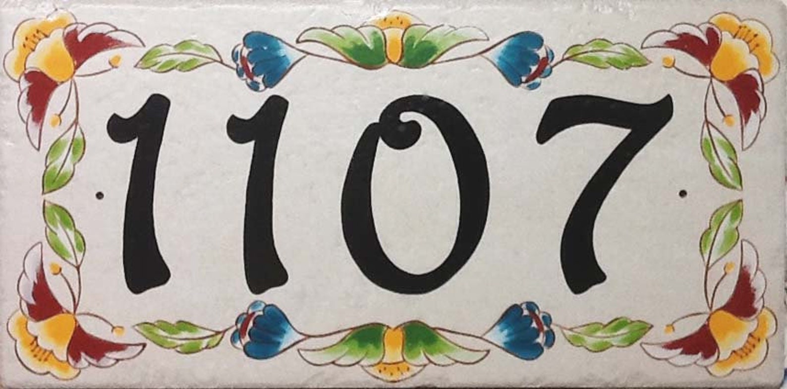 Floral House Number Plaque, House Numbers, Ceramic House Numbers ...