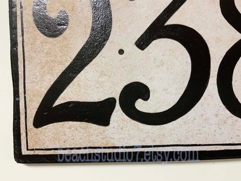 Large Rustic House Number Plaque. Porcelain Address Sign - Etsy