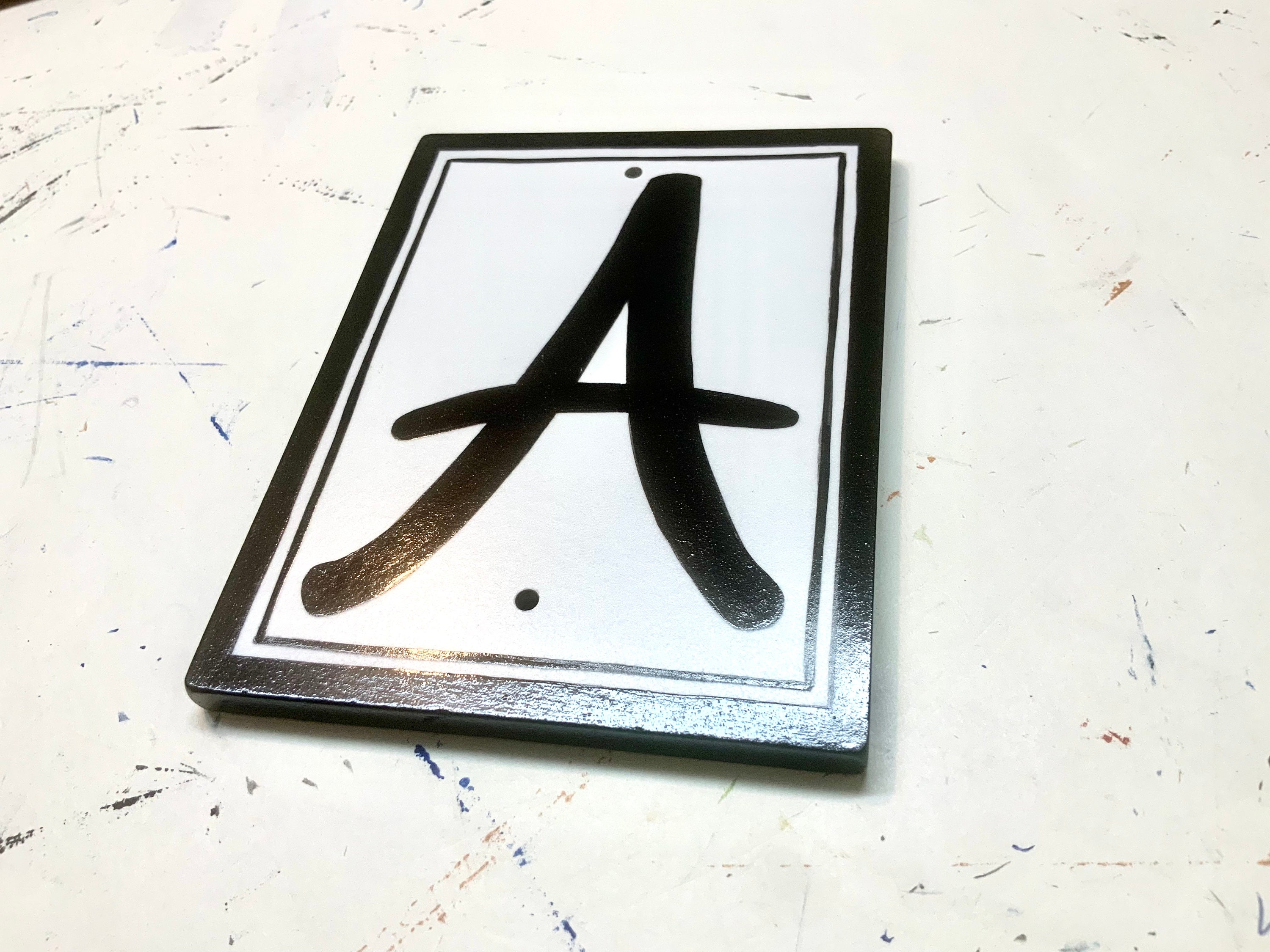 Custom Vertical Porcelain House Number Sign, Fence Post Address Plaque ...
