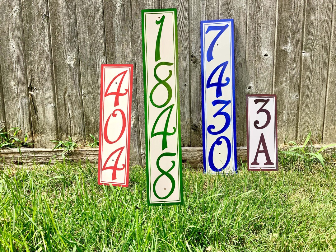 Vertical Numbers for Fence and Posts. Vertical Porcelain Outdoor ...