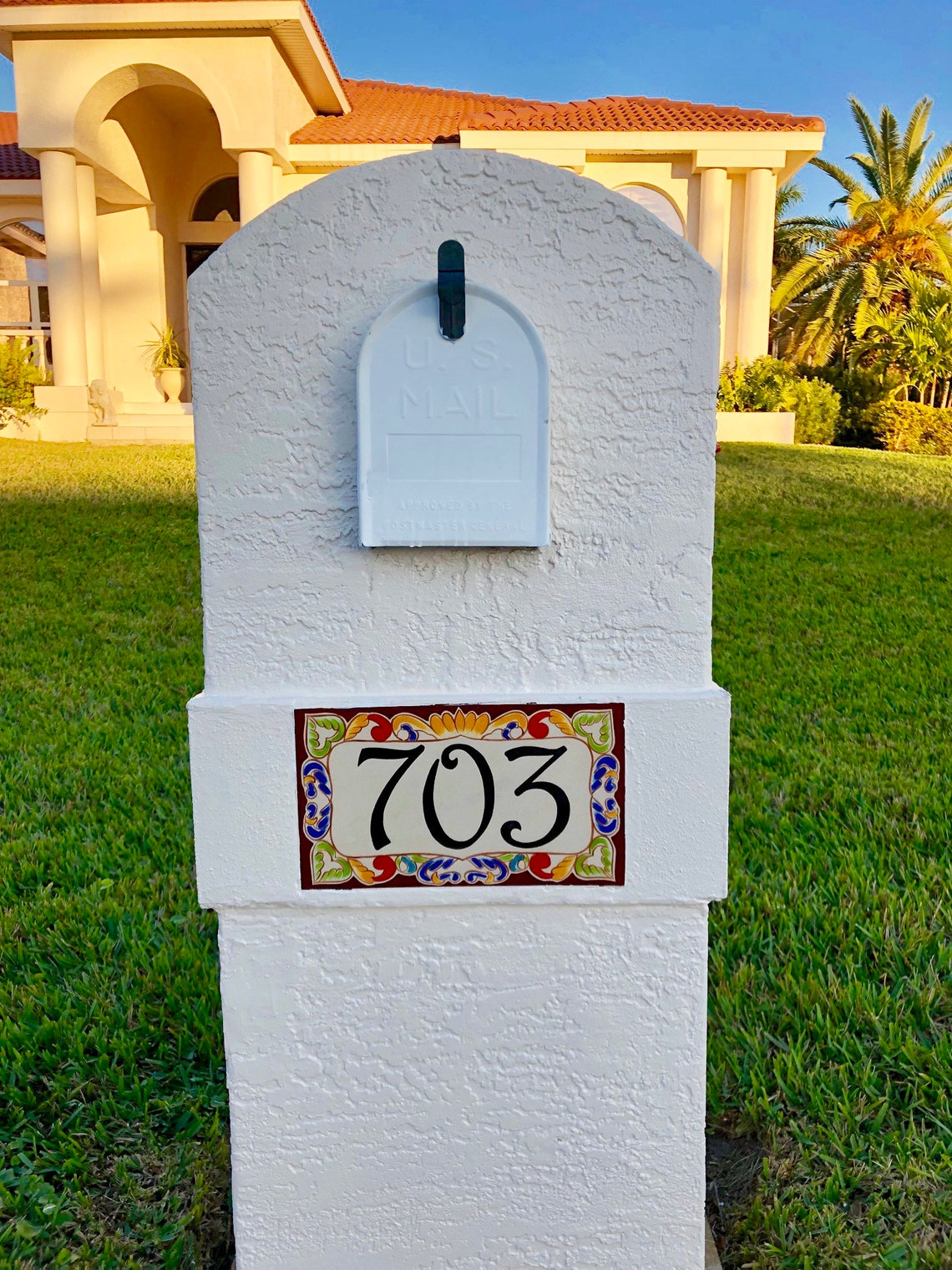 Pretty Cobalt blue house numbers hand painted on strong | Etsy