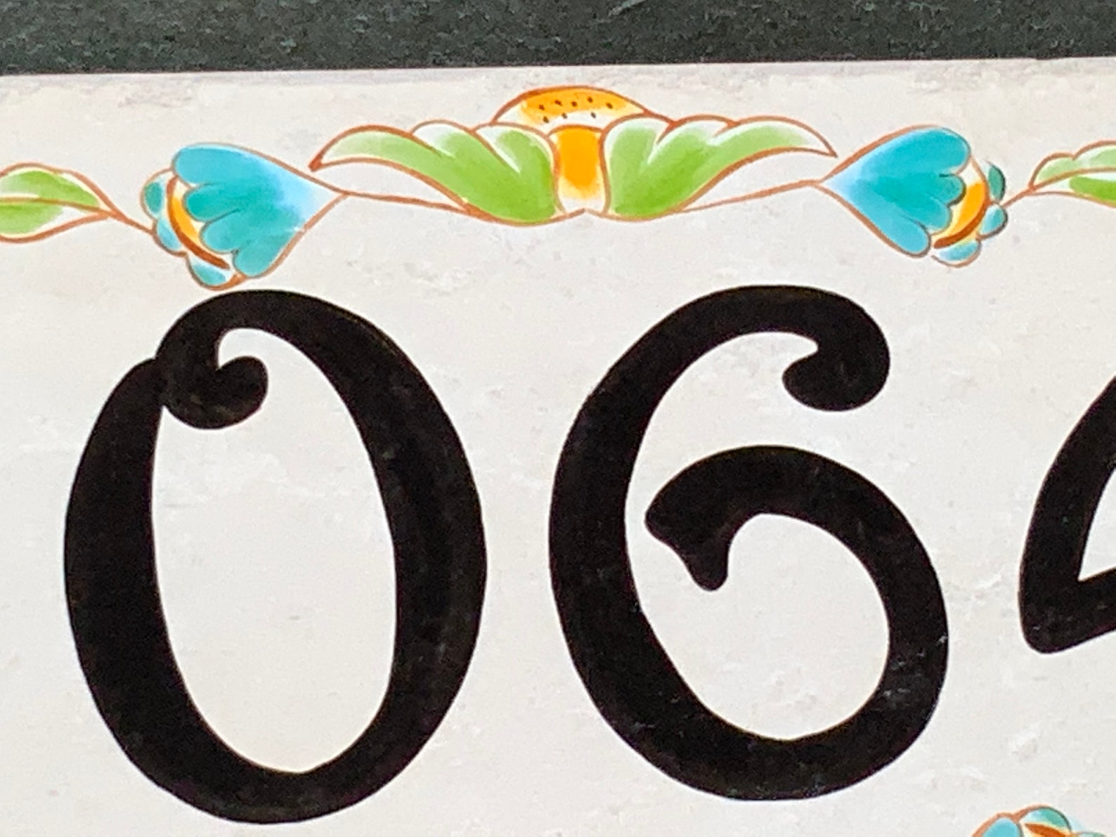 Floral House Number Plaque, House Numbers, Ceramic House Numbers ...