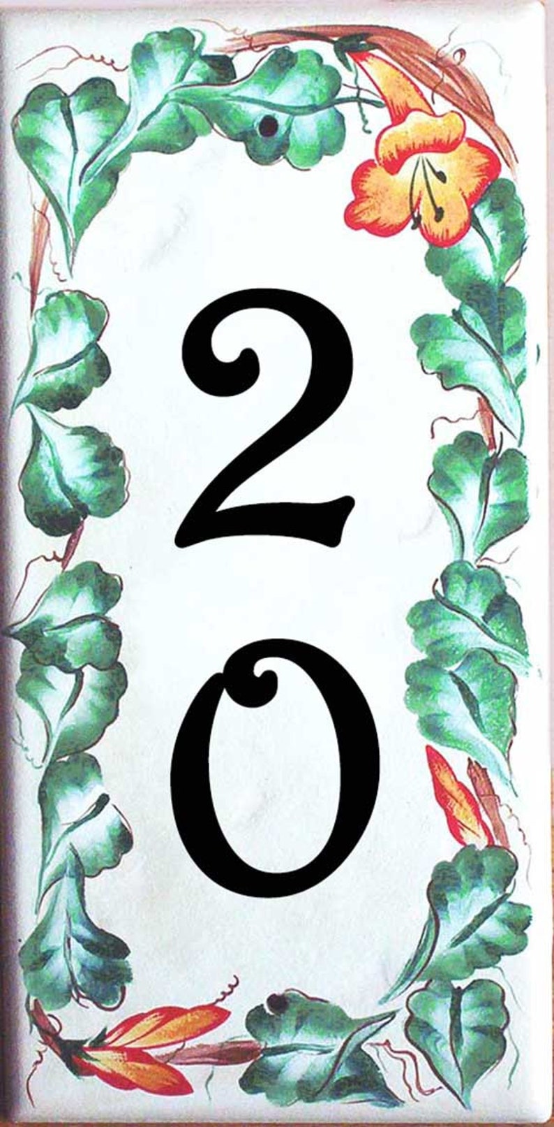 Flower Wreath Floral House Number Plaques House Numbers - Etsy