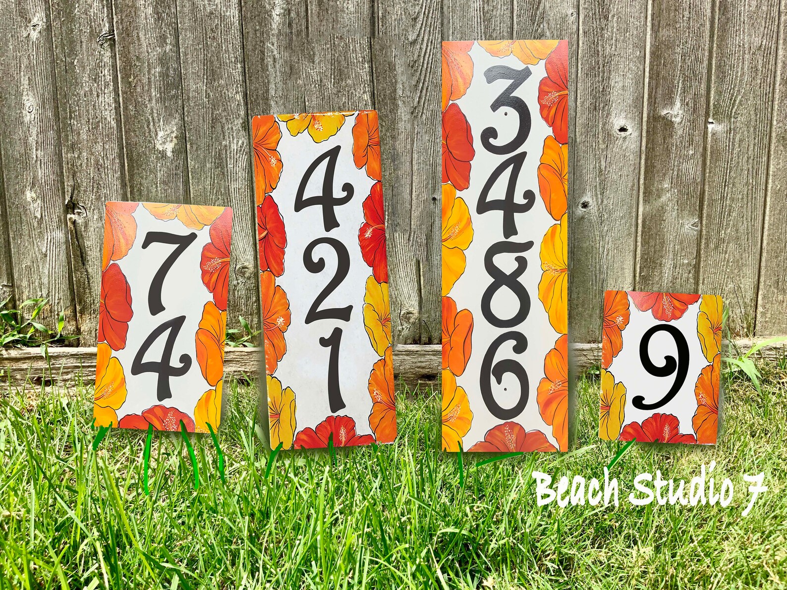 Vertical Sign Colorful House Number Plaque, Ceramic Address Sign for ...