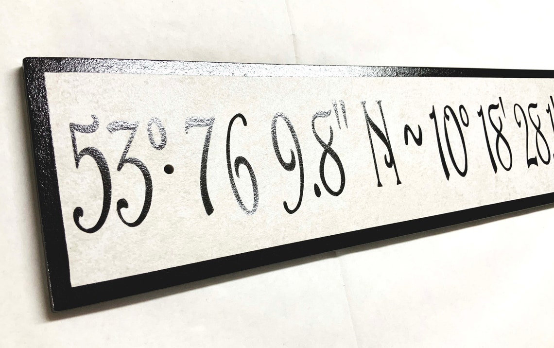 Coordinates Sign Latitude and Longitude GPS Coordinates | Etsy