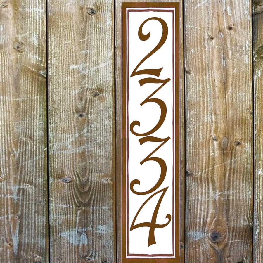 Vertical Numbers for Fence and Posts. Vertical Porcelain Outdoor ...
