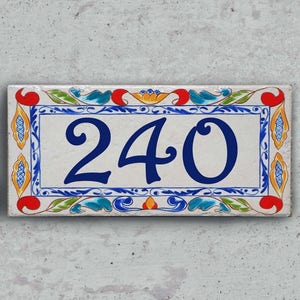 Custom Spanish Address Unusual House Numbers Hand Painted Ceramic Tile ...