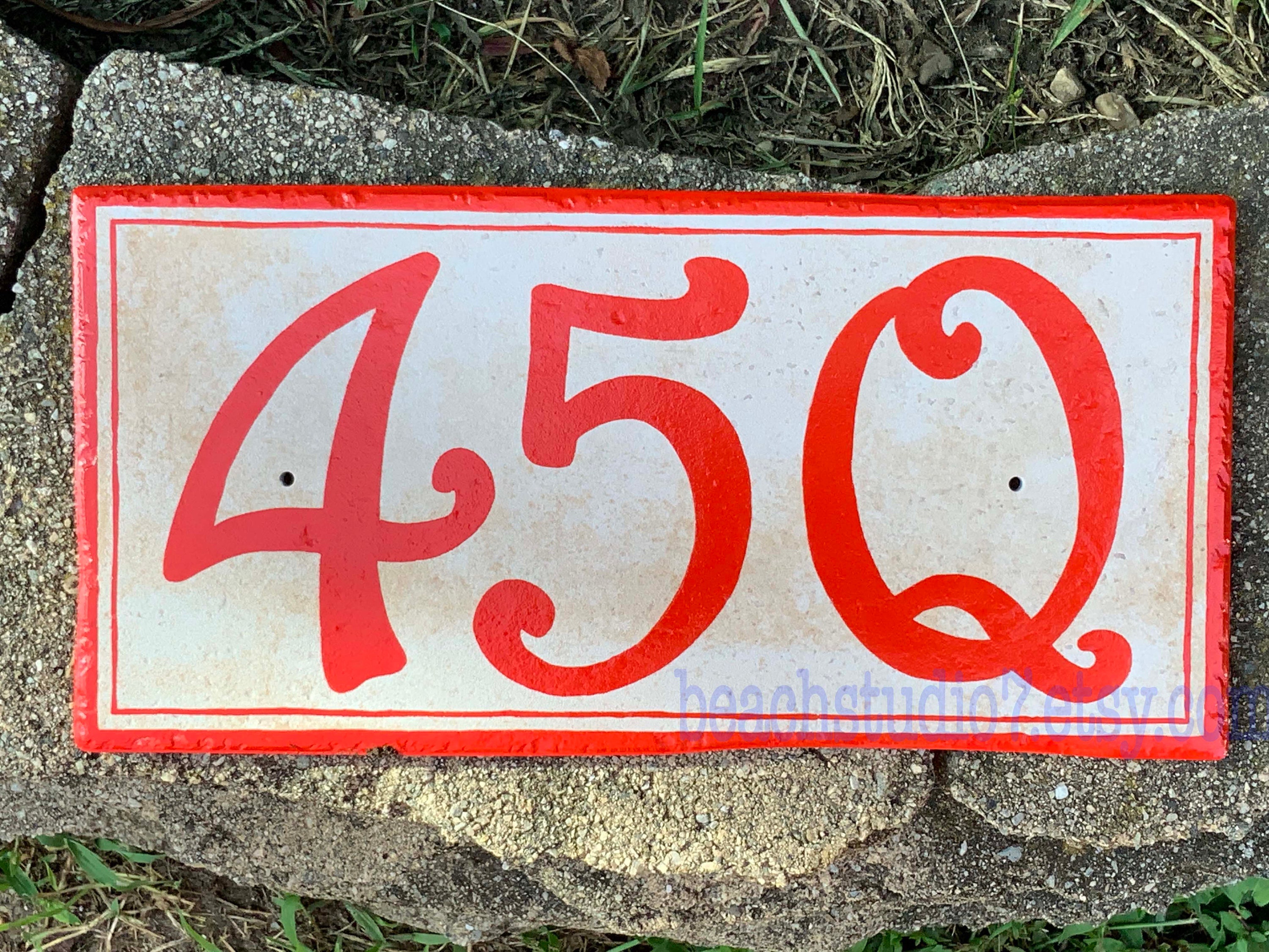 Red House Numbers Rustic Address Number Plaque Outdoor Sign | Etsy