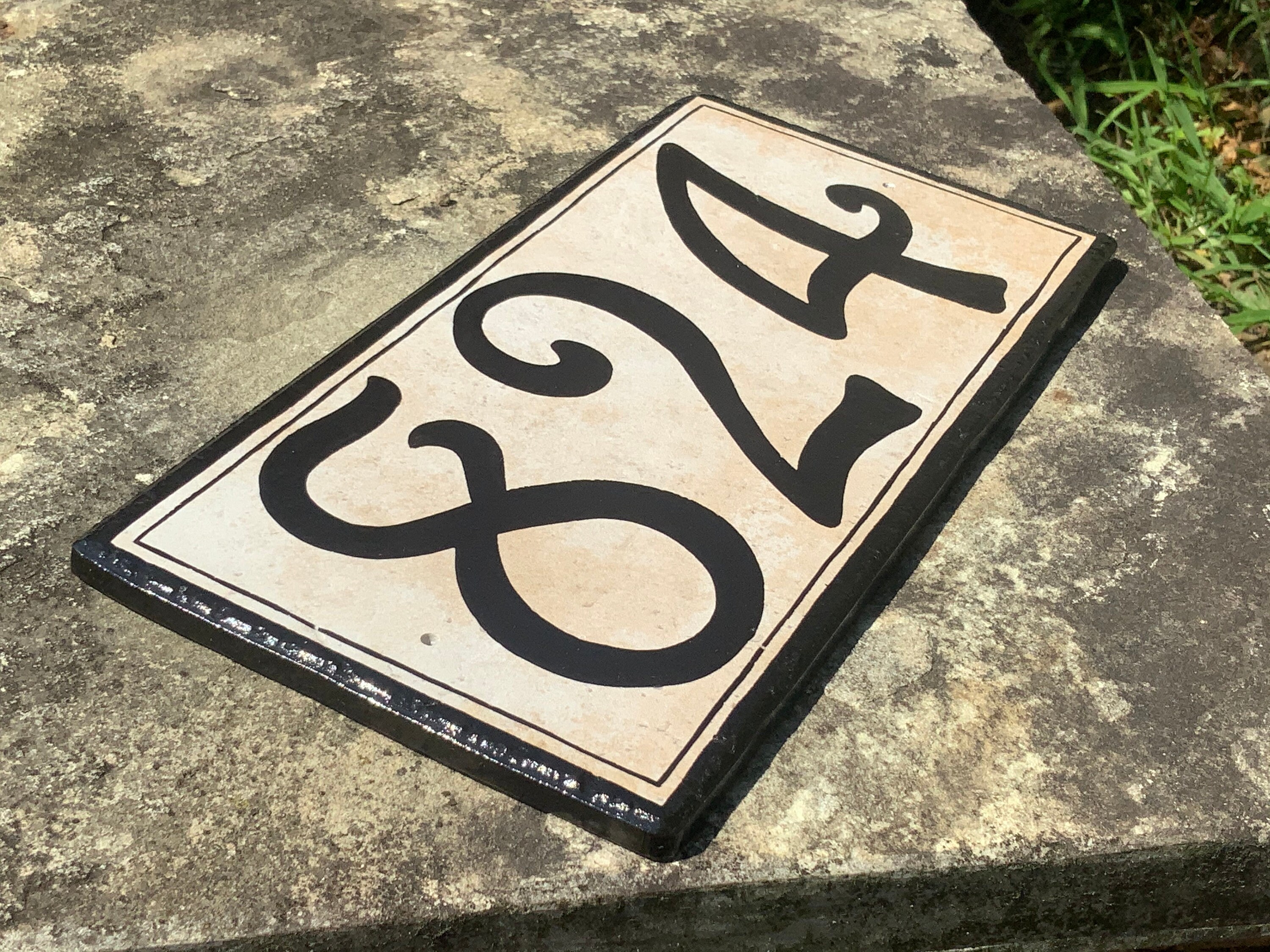 Large Rustic House Number Plaque. Porcelain Address Sign | Etsy