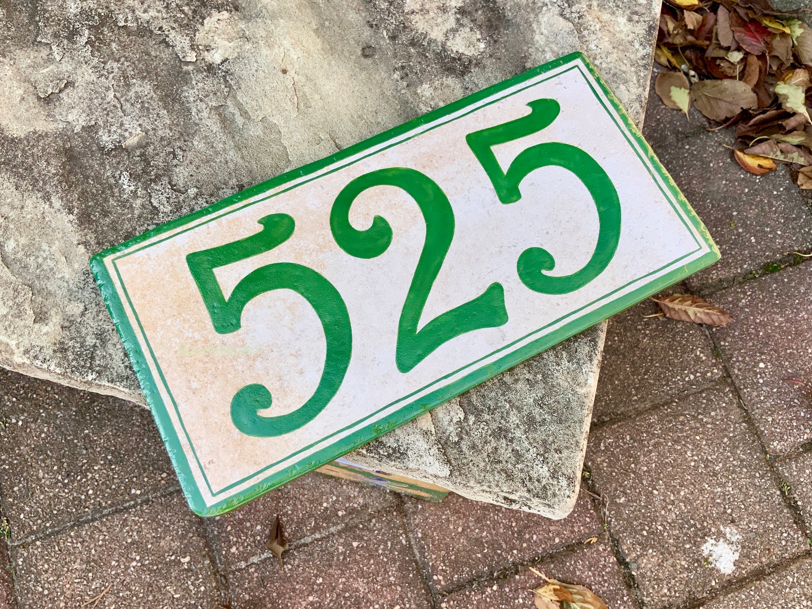 Green Custom House Number Sign Hand Painted Personalized Sign | Etsy