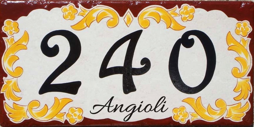 House Number Plaque, House Numbers, Address Sign, Italian Ceramic House ...