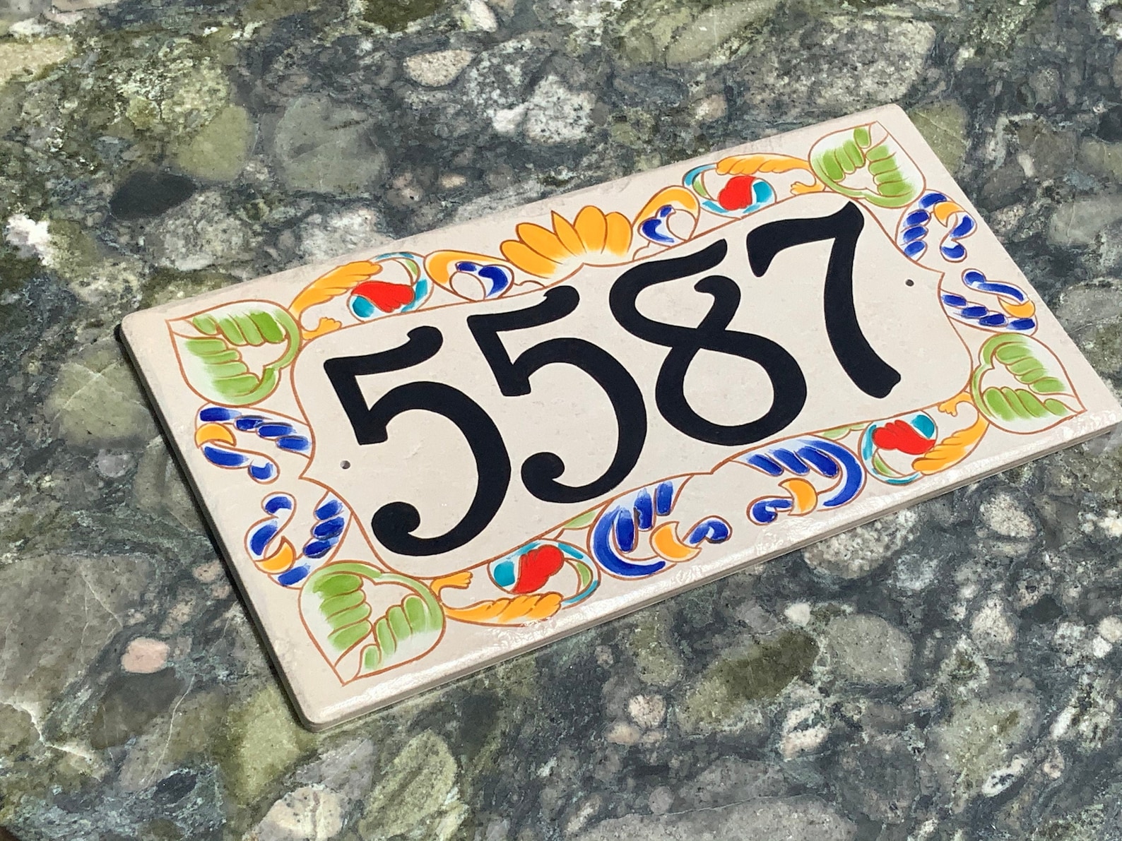 Colorful Ceramic House Number Plaque Personalized Address - Etsy