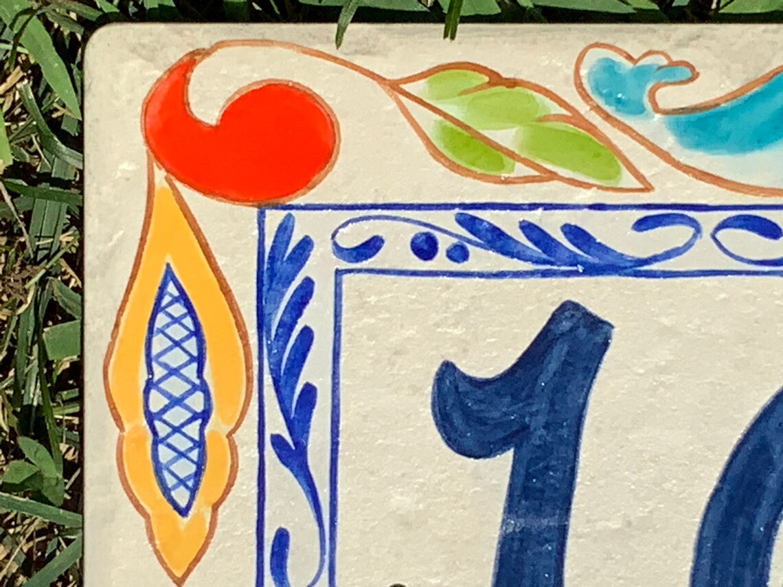 Address Number Signs Personalized Unique Italian Cobalt Blue | Etsy
