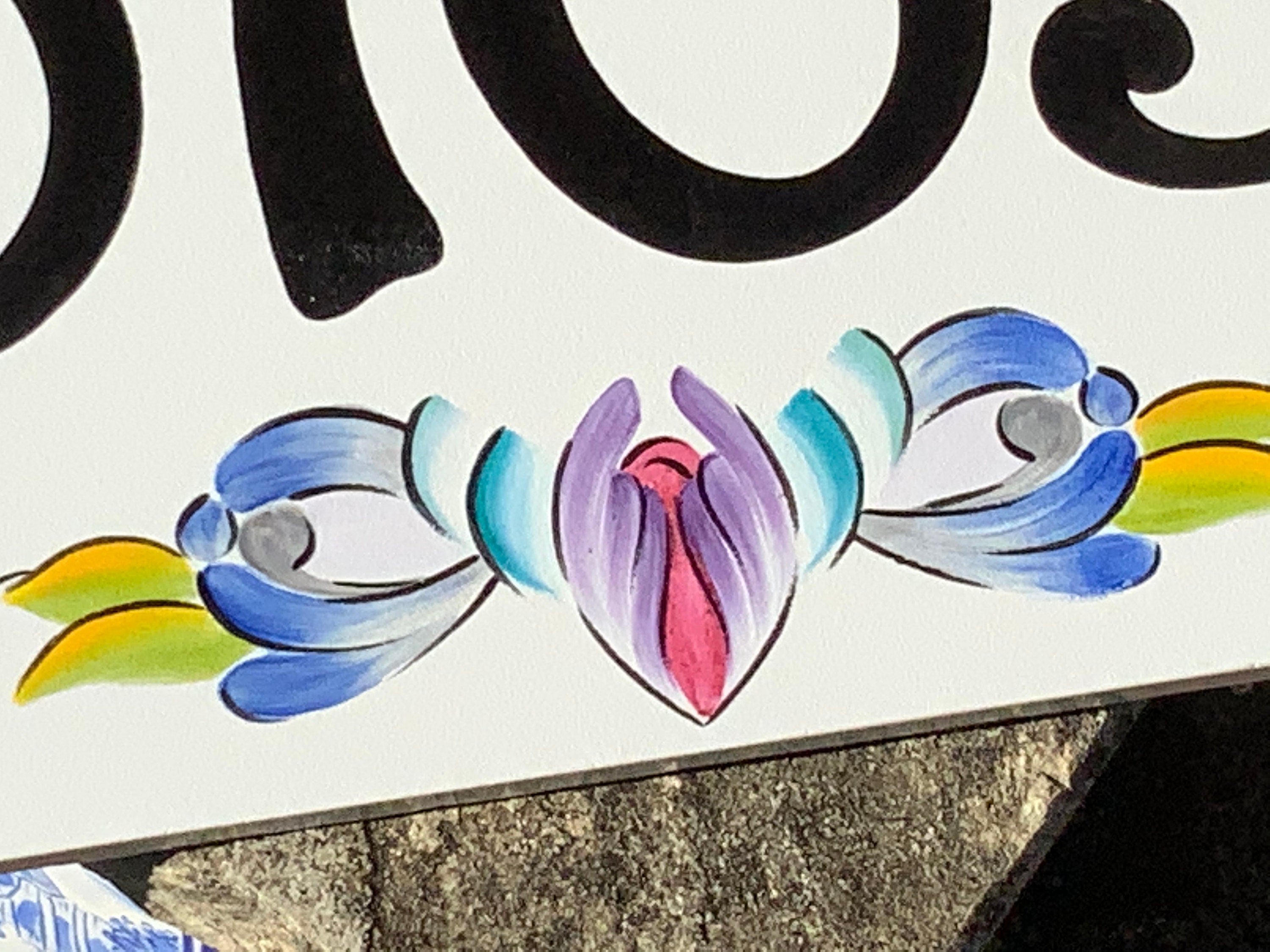 Rosemaling House Number Plaque. Decorative Folk Art Outdoor Sign ...