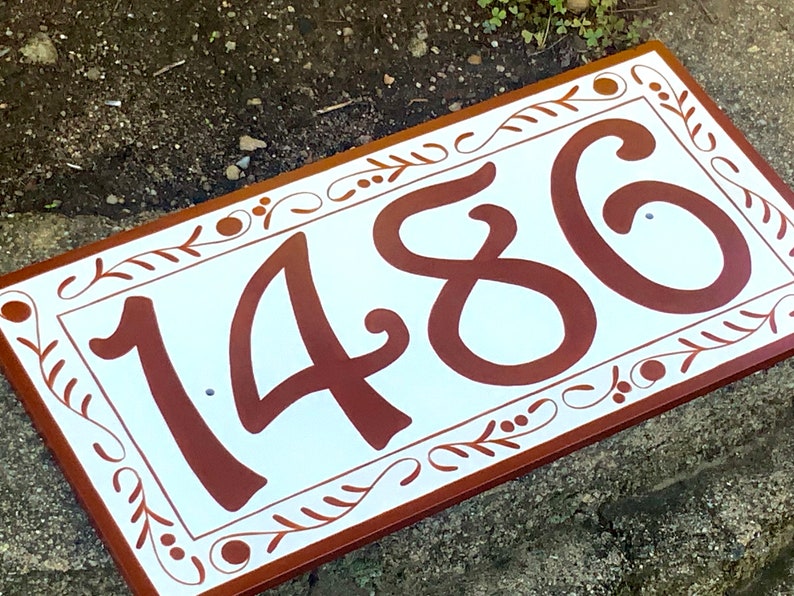 Hand Painted Ceramic House Numbers, Large 5 Inch Address Sign - Etsy