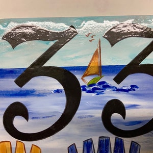 Beach House Numbers, Tropical, Nautical, Ocean House Number Plaque ...