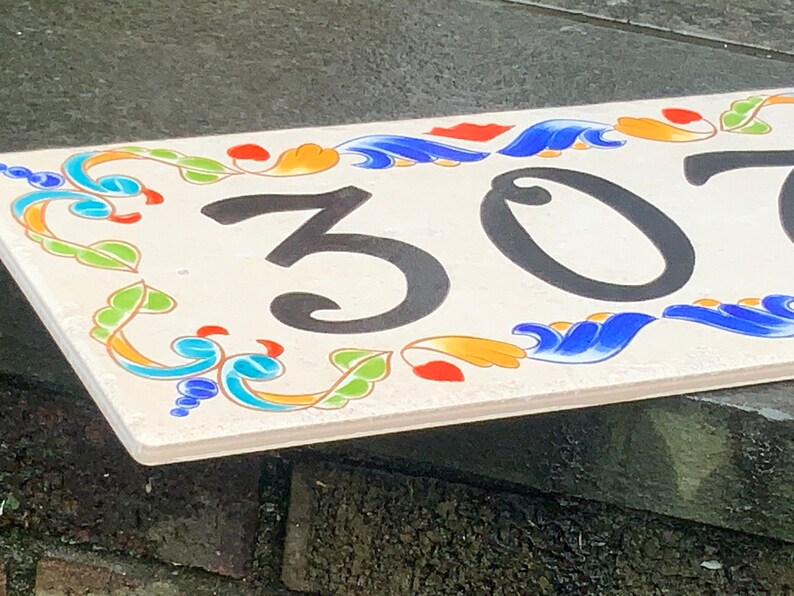 Hand Painted Victorian and Italian Style House Number Plaque - Etsy