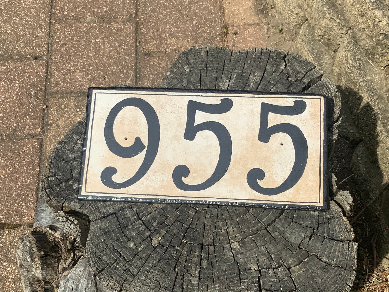 Large Rustic House Number Plaque. Porcelain Address Sign | Etsy
