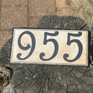Large Rustic House Number Plaque. Porcelain Address Sign | Etsy