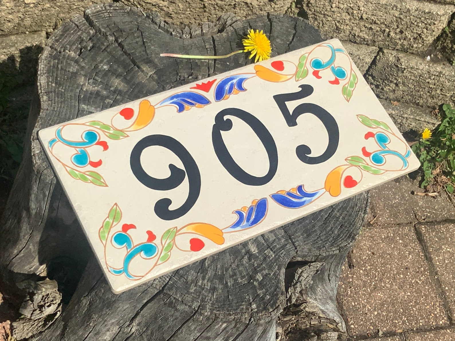 Hand Painted Victorian and Italian Style House Number Plaque - Etsy