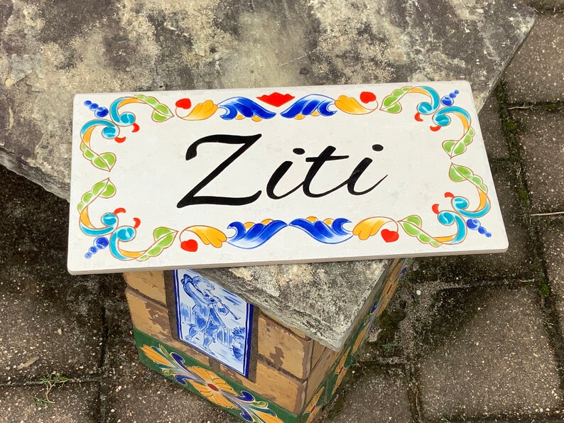 Hand Painted Victorian and Italian Style House Number Plaque - Etsy
