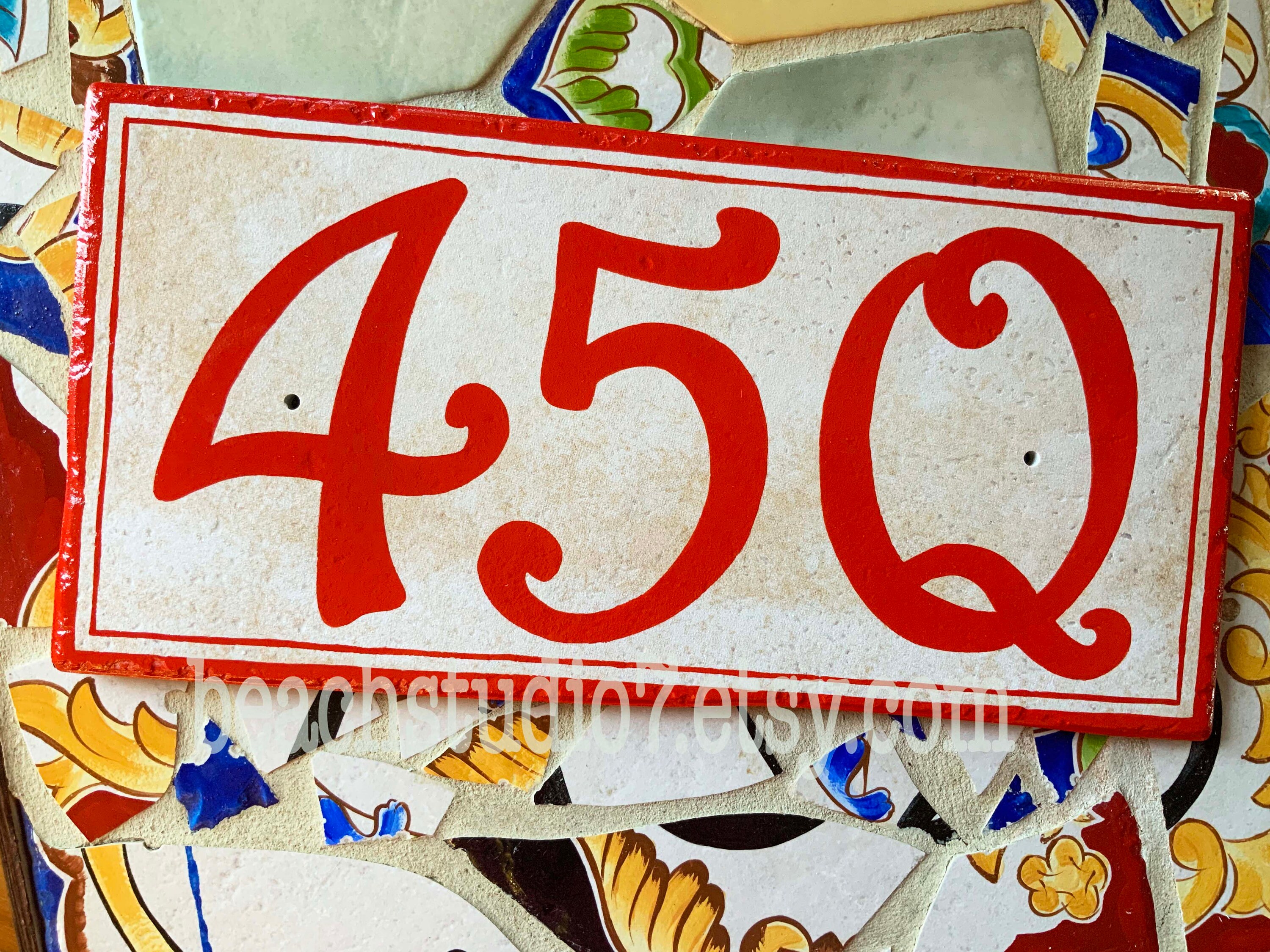 Red House Numbers Rustic Address Number Plaque Outdoor Sign | Etsy