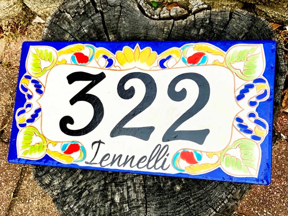 Ceramic House Numbers Personalized Address Numbers and Family | Etsy