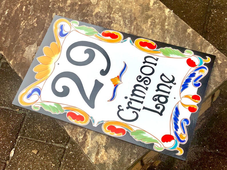 Vertical or Horizontal Large Italian House Number Plaque - Etsy