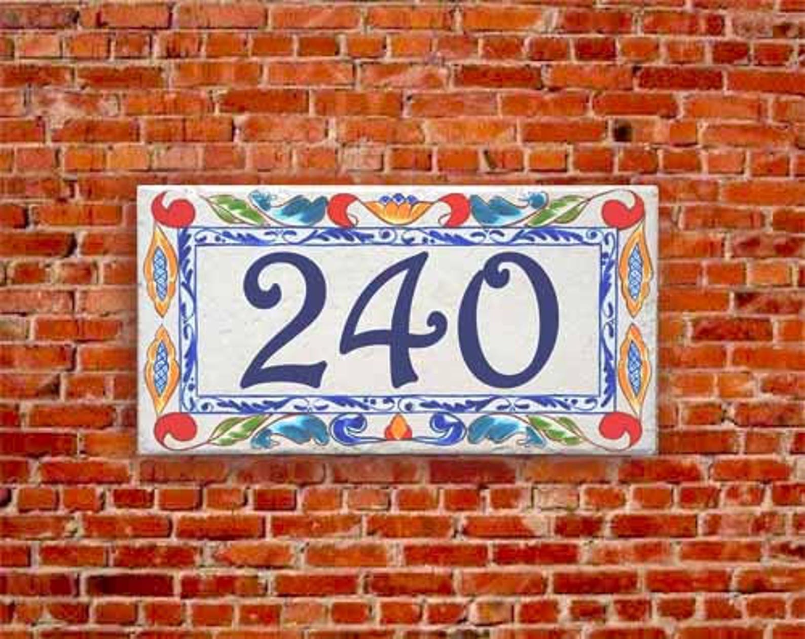 Address Number Signs Personalized Unique Italian Cobalt Blue | Etsy
